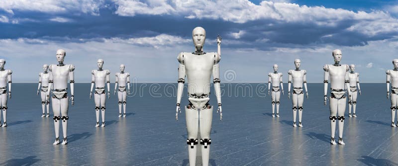 Curious Robot with Individual Thinking Stock Illustration ...