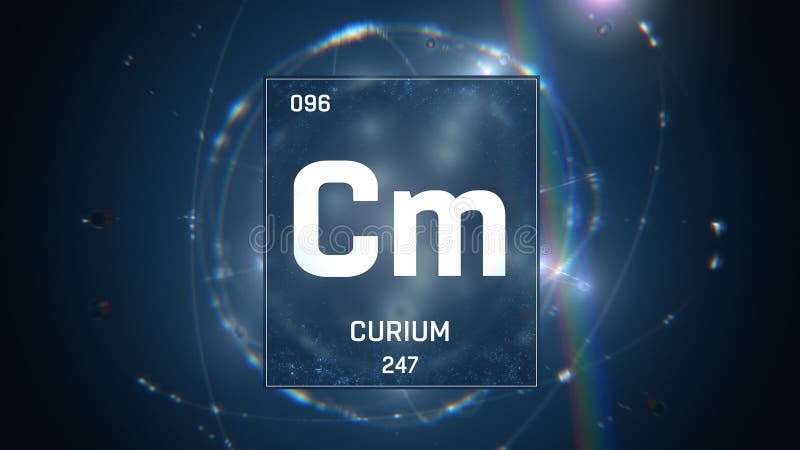 Curium As Element 96 of the Periodic Table 3D Illustration on Green ...