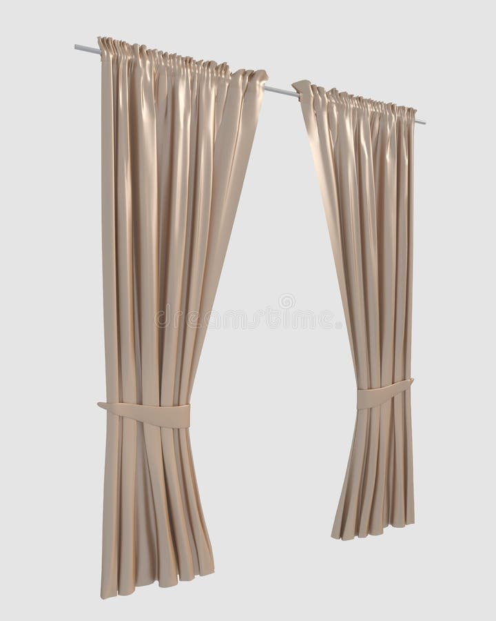 3d Illustration Curtains Isolated on White Background Stock ...