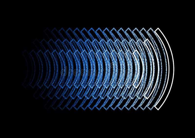 3d Illustration of Curved Blue Abstract Lines on a Black Background ...