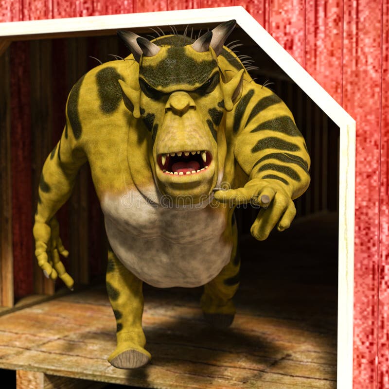 3D-illustration of a Cute and Funny Cartoon Devil. Stock Illustration ...