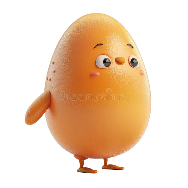 Cute Little Chick Hatching from Egg Looking Curious Cartoon Character ...