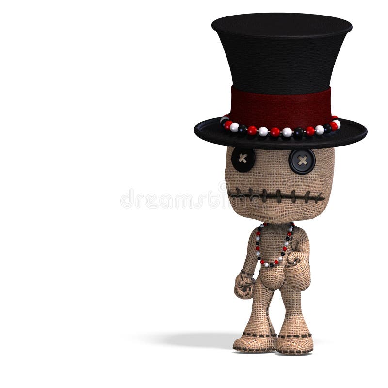 Voodoo puppet with black arm rods and hat. - craibas.al.gov.br