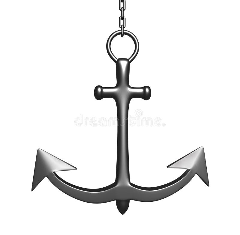 Stylized Anchor in Black with Decoration Isolated Stock Vector ...