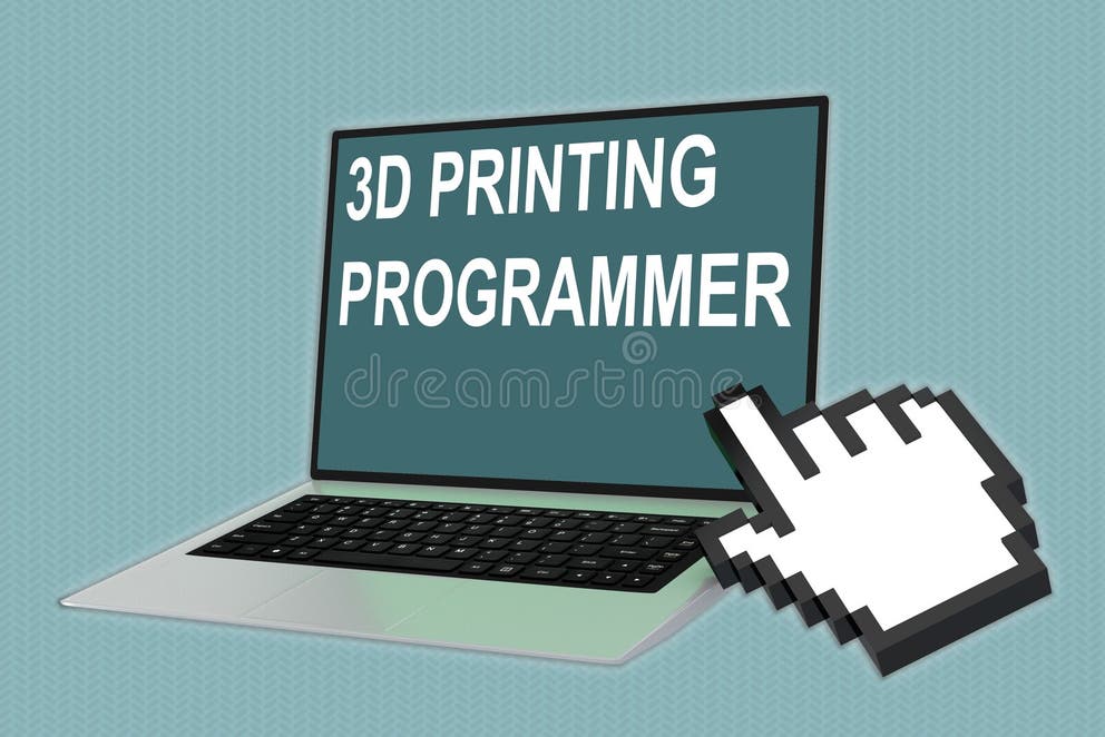 3D PRINTING PROGRAMMER Concept Stock Illustration - Illustration of ...