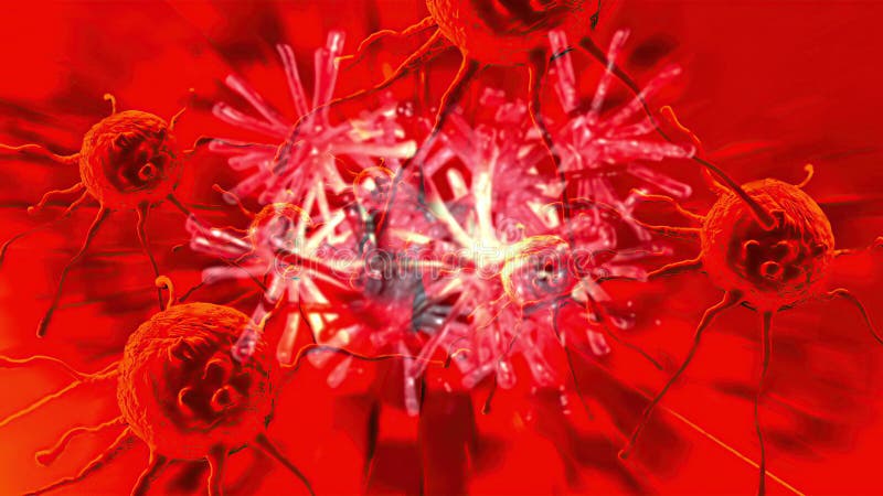 Damaged and Disintegrating Cancer Cell Stock Illustration ...