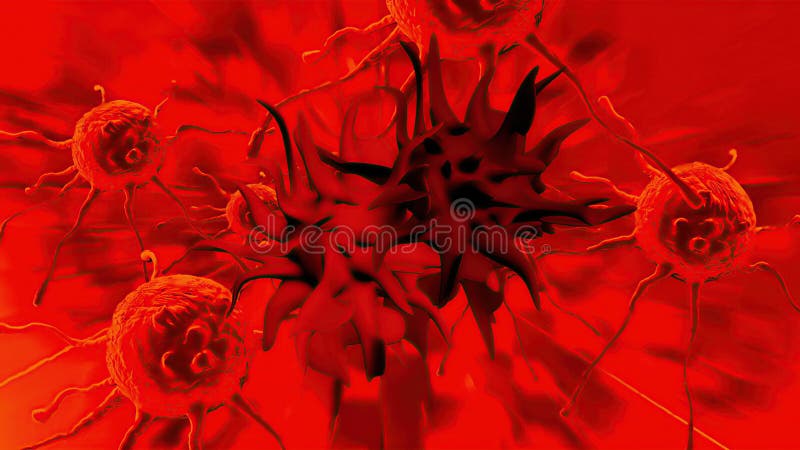 A Damaged and Disintegrating Cancer Cell Stock Illustration ...