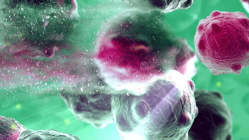 A Damaged and Disintegrating Cancer Cell Stock Illustration ...