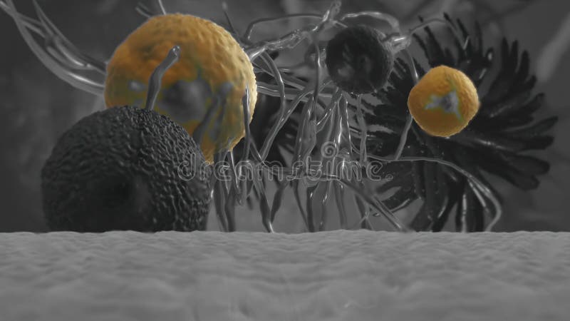 A Damaged and Disintegrating Cancer Cell Stock Illustration ...