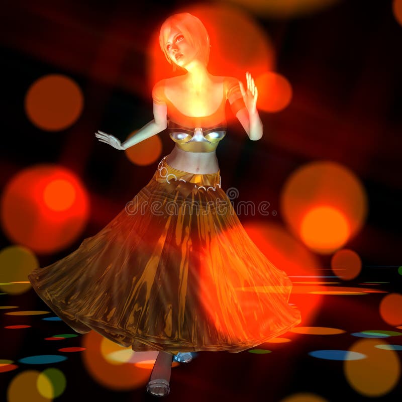 3D Illustration of a Dancing Girl Stock Illustration - Illustration of ...