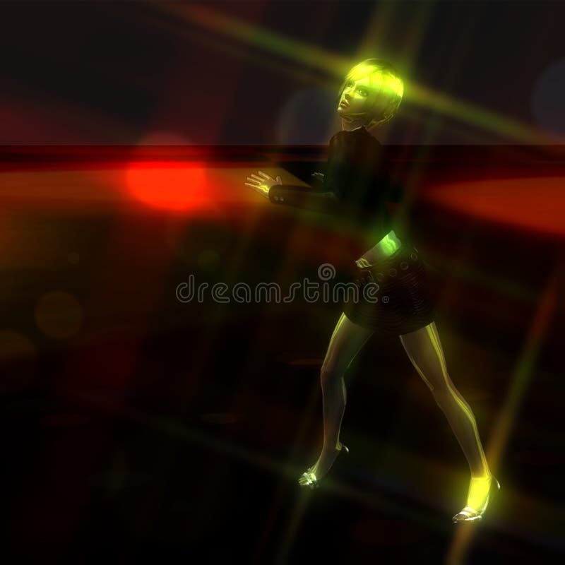 3D Illustration of a Dancing Girl Stock Illustration - Illustration of ...