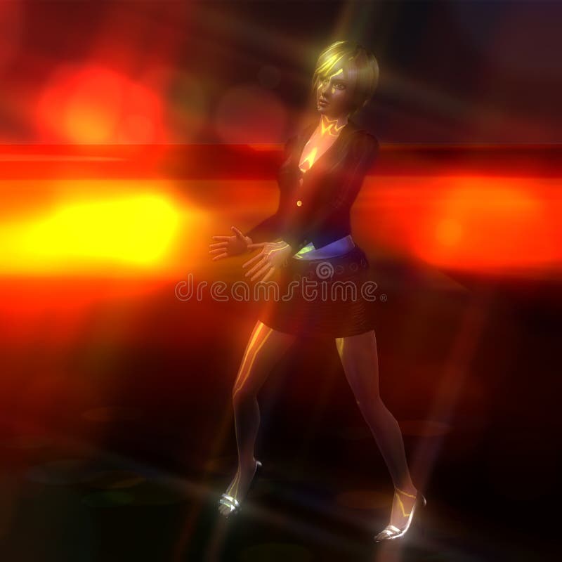 3D Illustration of a Dancing Girl Stock Illustration - Illustration of ...