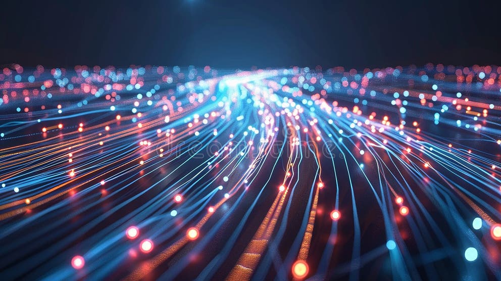 Flow of Data Packets through a Complex Network Stock Illustration ...