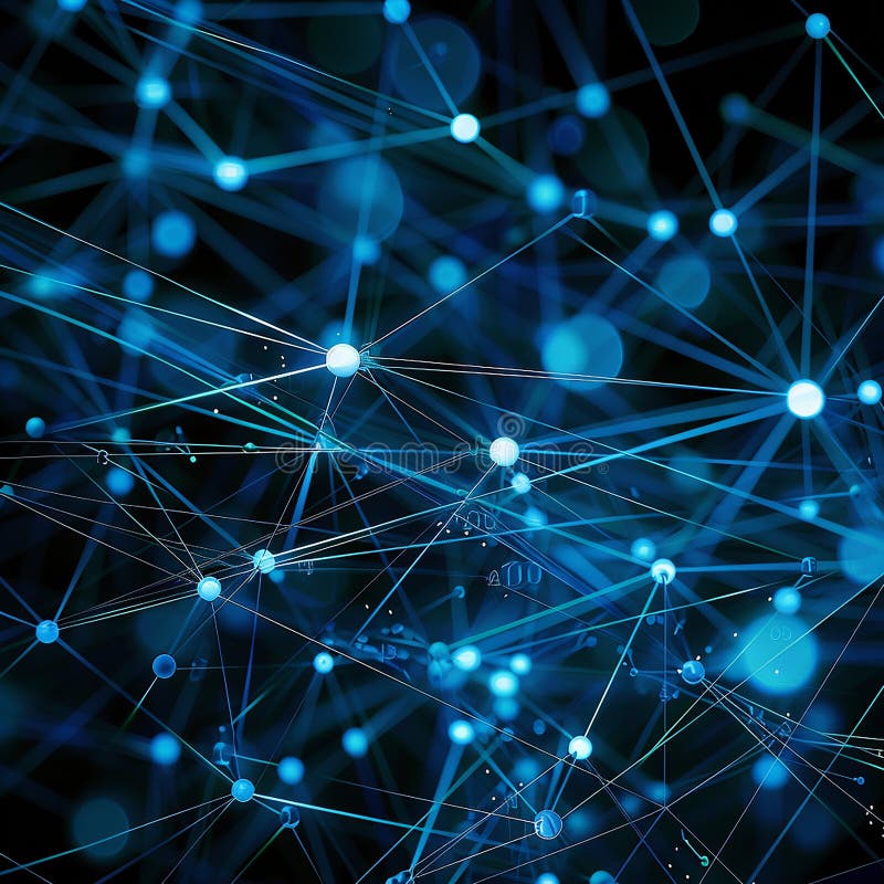Flow of Data Packets through a Complex Network Stock Illustration ...