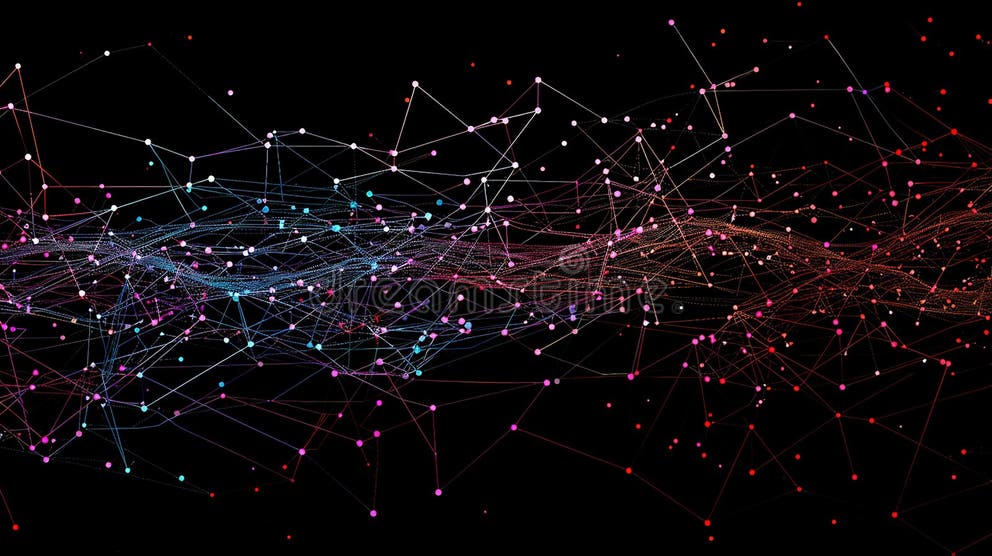 Flow of Data Packets through a Complex Network Stock Illustration ...