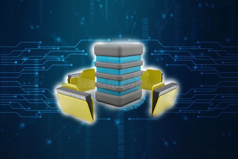 3d Illustration of Data Sharing Backgrounds Stock Illustration ...