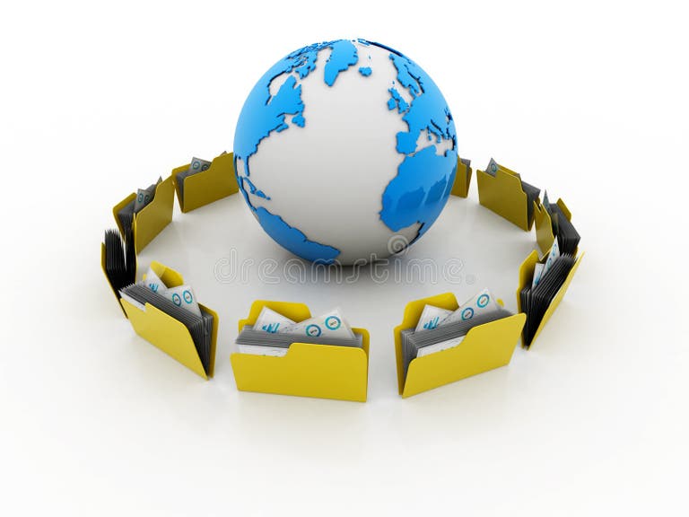 3d Illustration of Data Sharing Concept. Stock Illustration ...