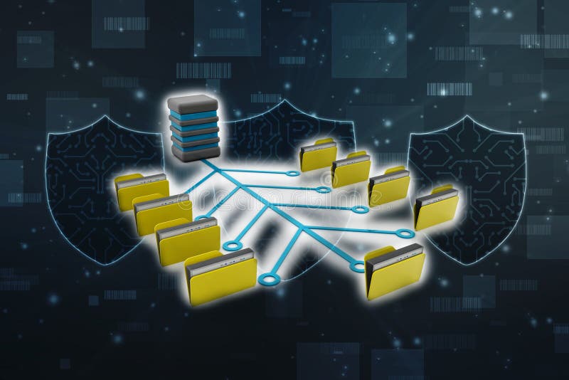 3d Illustration of Data Sharing Backgrounds Stock Illustration ...