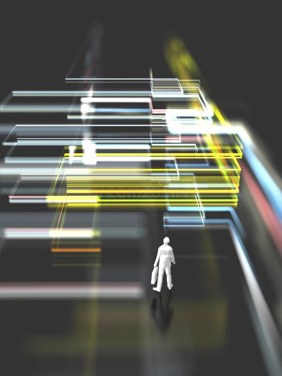 3D Illustration of Data Storm Stock Illustration - Illustration of ...