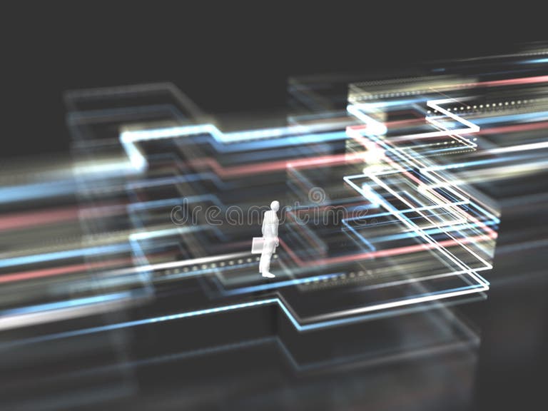 3D Illustration of Data Storm Stock Illustration - Illustration of ...