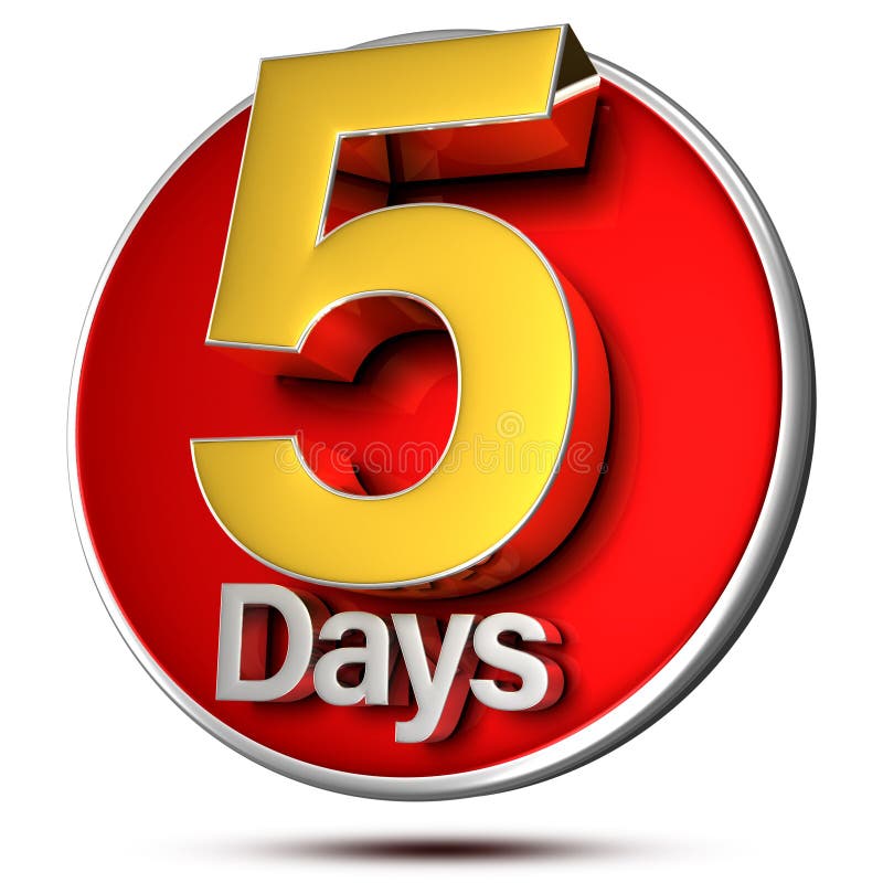 5 Days. stock illustration. Illustration of duration - 167373312