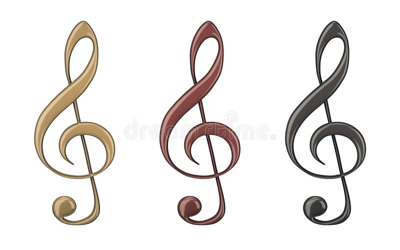 3d Illustration of Decorative Treble Clef Stock Illustration ...