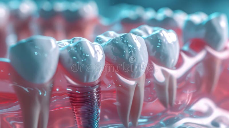 3d Illustration of a Dental Implant Replacing a Missing Tooth ...