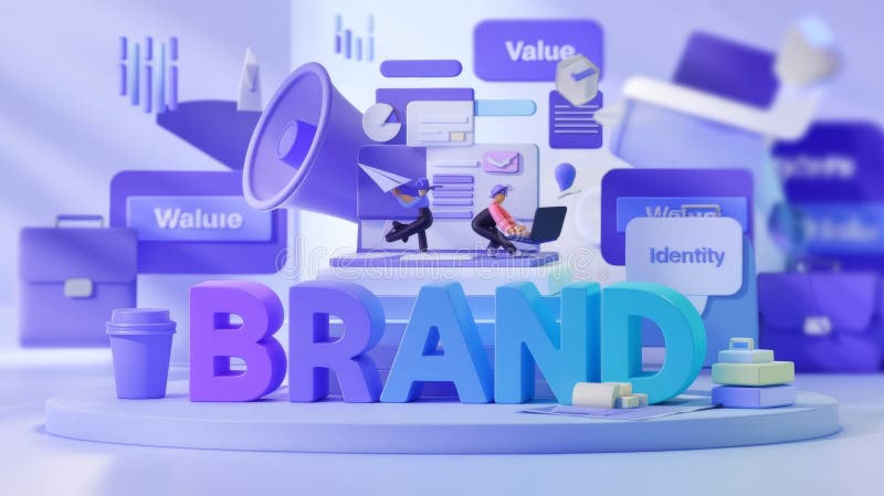 3D Brand Concept Marketing Value Identity and Teamwork AI Generated ...