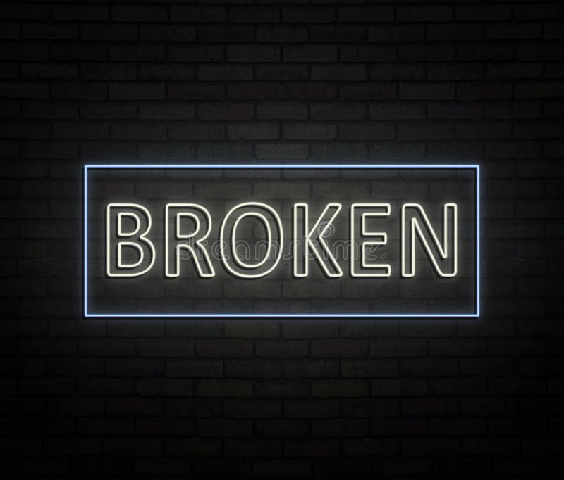 Broken neon concept. stock illustration. Illustration of signage ...