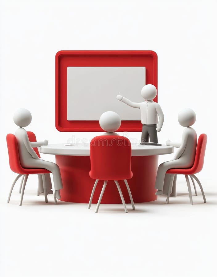 3D Illustration of People in a Business Meeting Presentation Stock ...