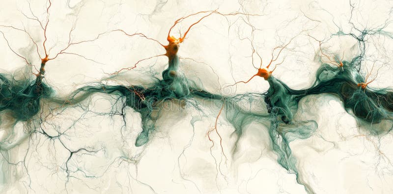 A 3D Illustration Depicting a Transmitting Synapse, Neuron, or Nerve ...