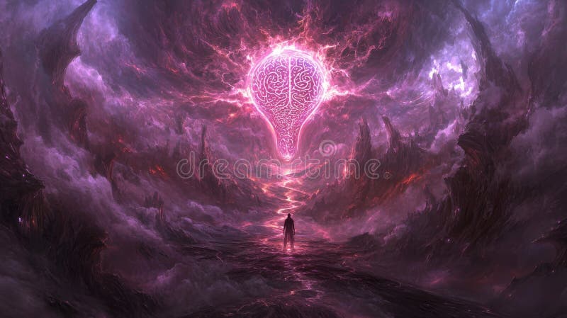 This 2D Illustration Depicts a Person Lost in Thought, Symbolizing ...