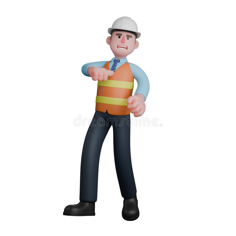 An Architect Stands Facing the Right with His Body Leaning Backwards ...