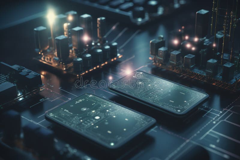 3D Illustration of Devices Connected To the Big Data Network Via Cloud ...