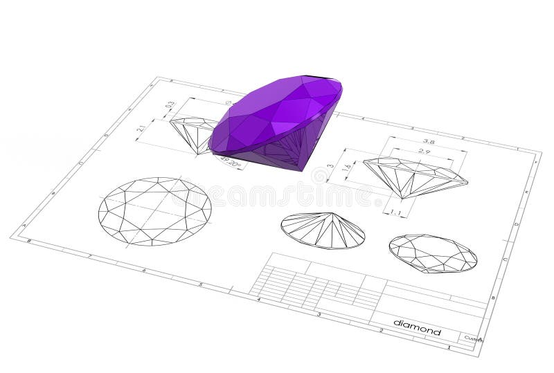 3d illustration of diamond stock illustration. Illustration of ...