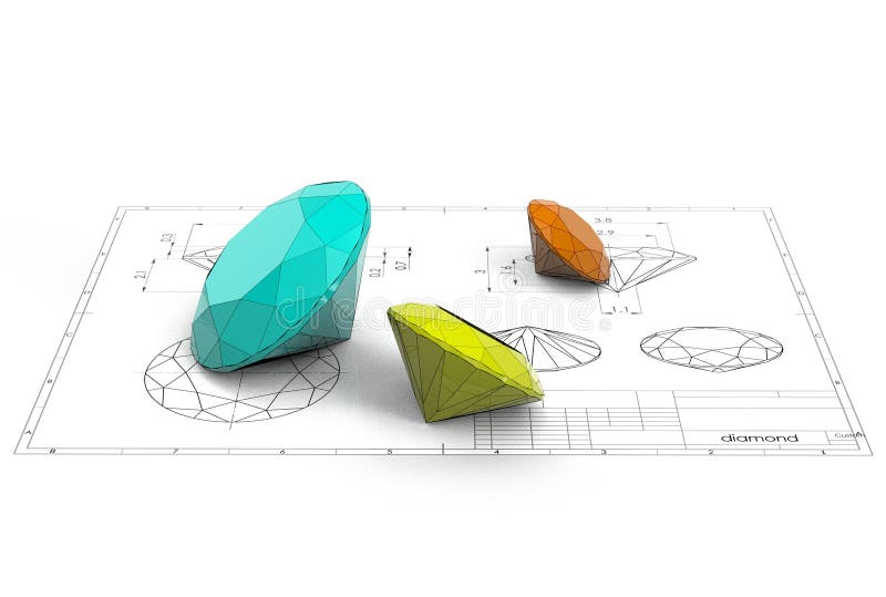 3d illustration of diamond stock illustration. Illustration of ...
