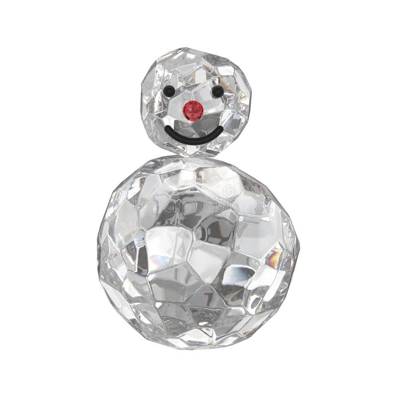 3D Illustration Diamond or Ice Snowman Stock Illustration ...