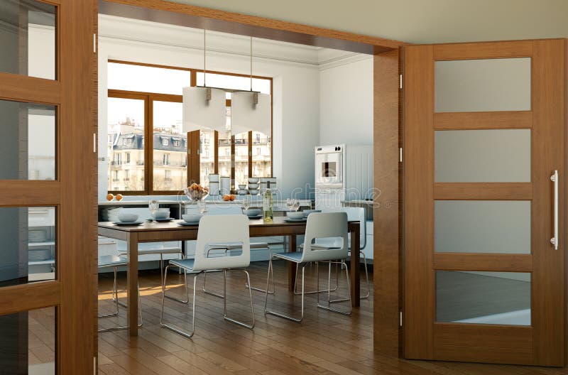 Dining Table in a House with a Beautiful Design Stock Photo - Image of ...