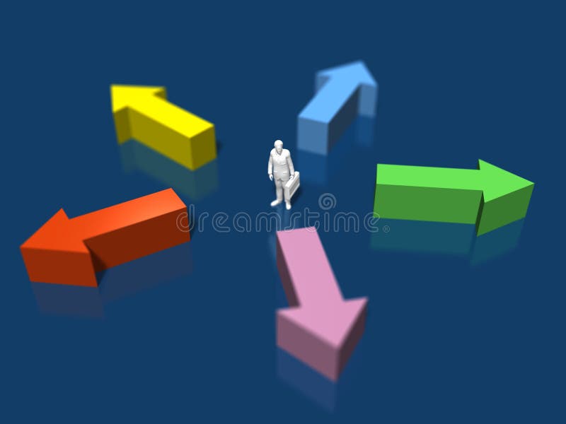3D Illustration of Direction of Arrow Stock Illustration - Illustration ...