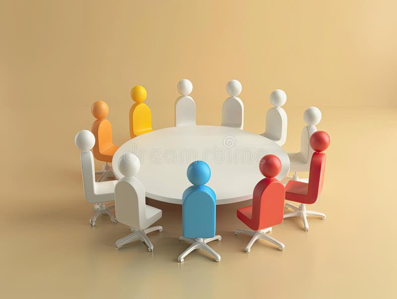 3D Illustration of a Diverse Group of Stylized Figures Attending a ...