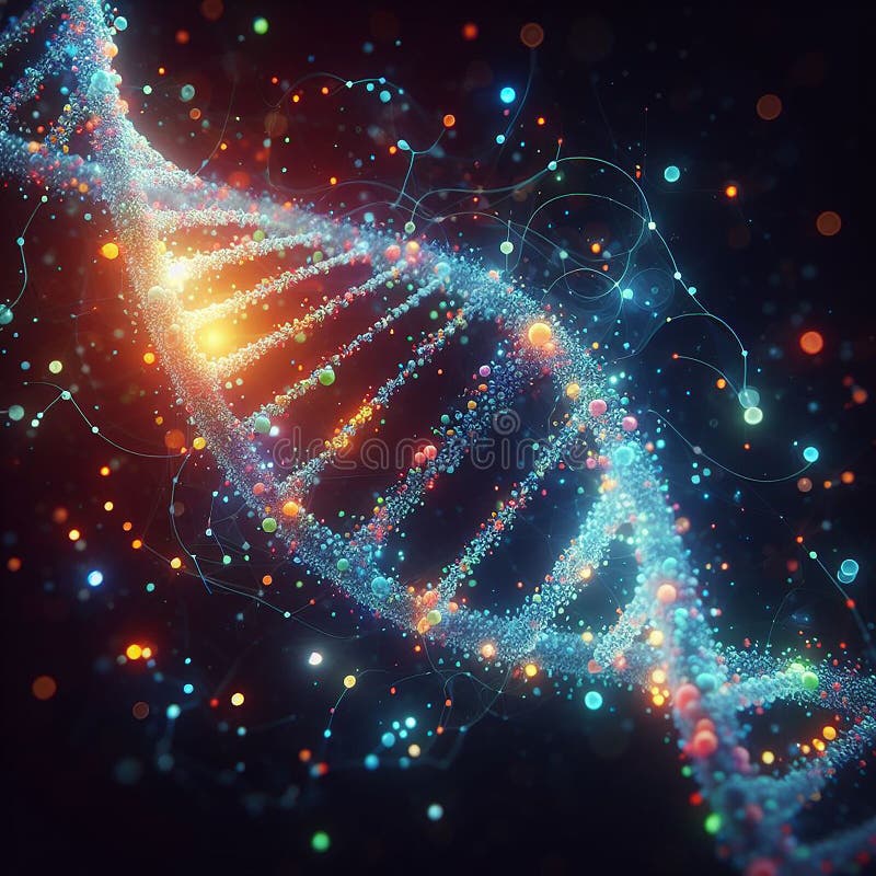 3D Illustration of DNA Cell Stock Illustration - Illustration of ...