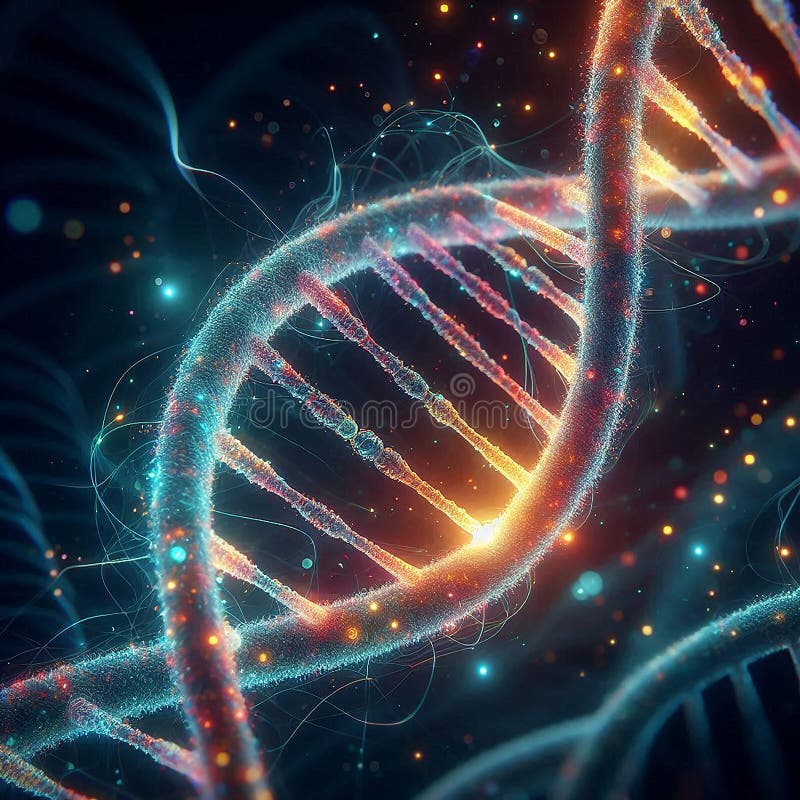 3D Illustration of DNA Cell Stock Illustration - Illustration of ...