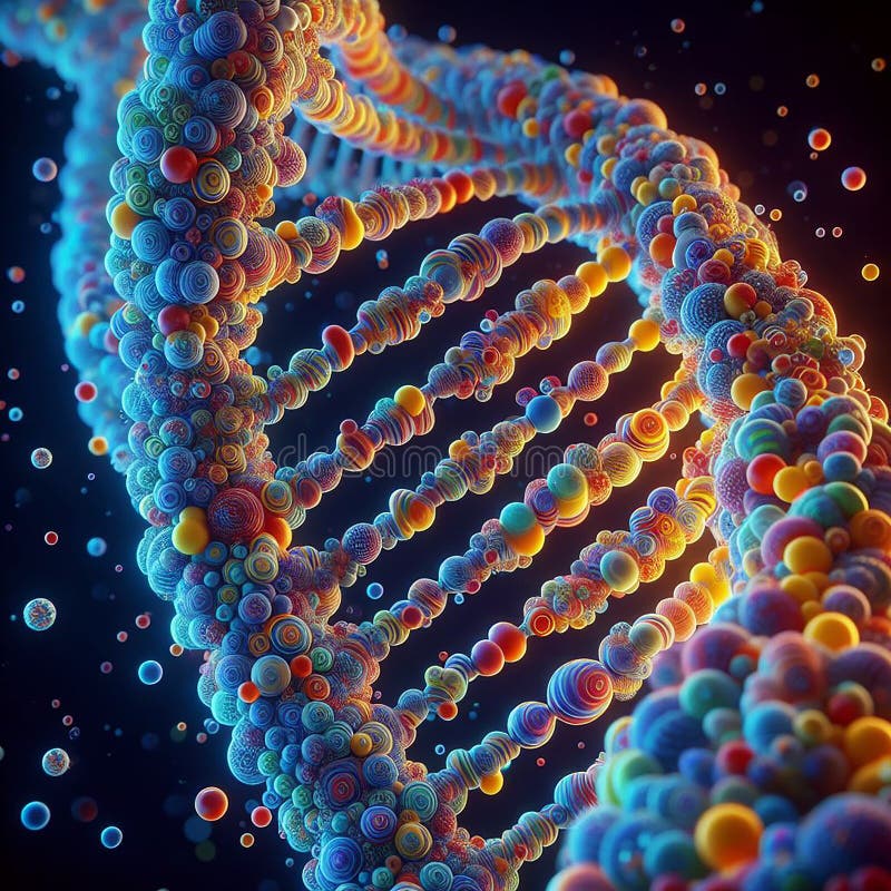 3D Illustration of DNA Cell Stock Illustration - Illustration of ...