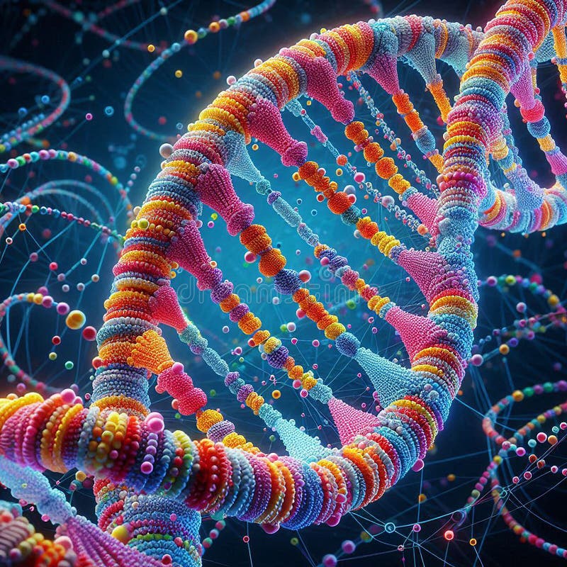 3D Illustration of DNA Cell Stock Illustration - Illustration of ...