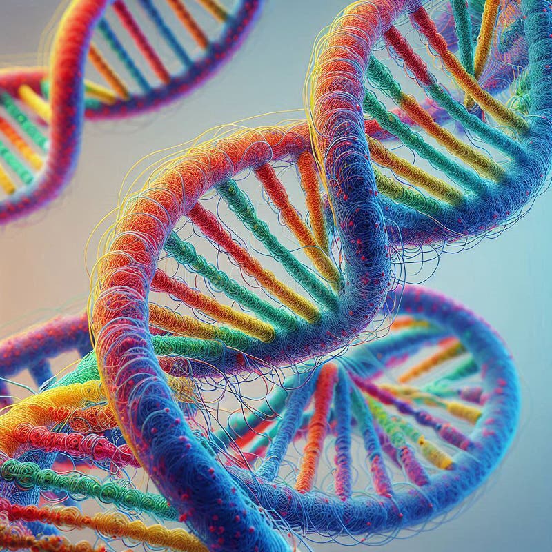 3D Illustration of DNA Cell Stock Vector - Illustration of lilac ...