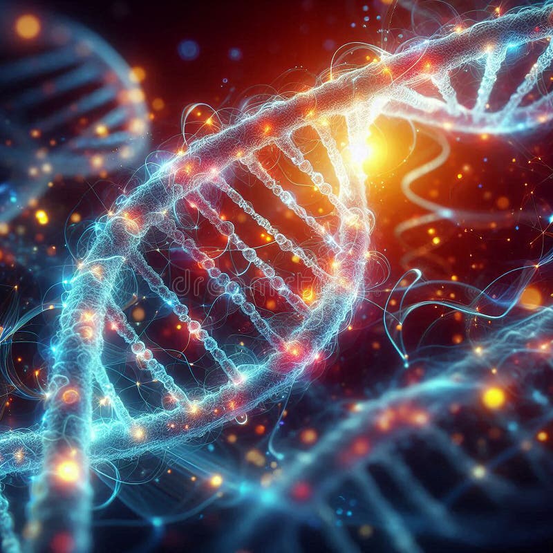 3D Illustration of DNA Cell Stock Vector - Illustration of ...