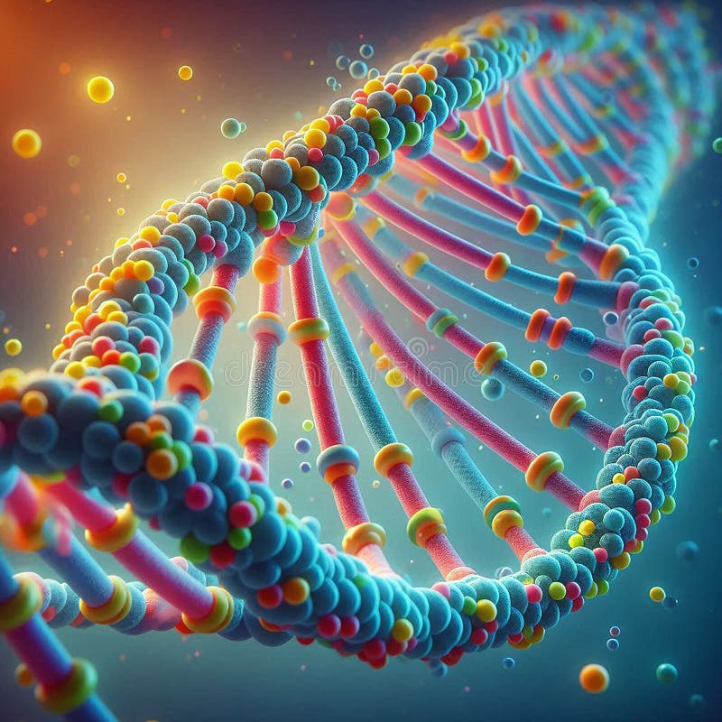 3D Illustration of DNA Cell Stock Illustration - Illustration of ...