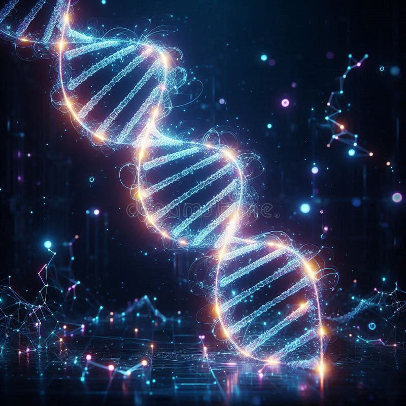 3D Illustration of DNA Cell Stock Vector - Illustration of lilac ...