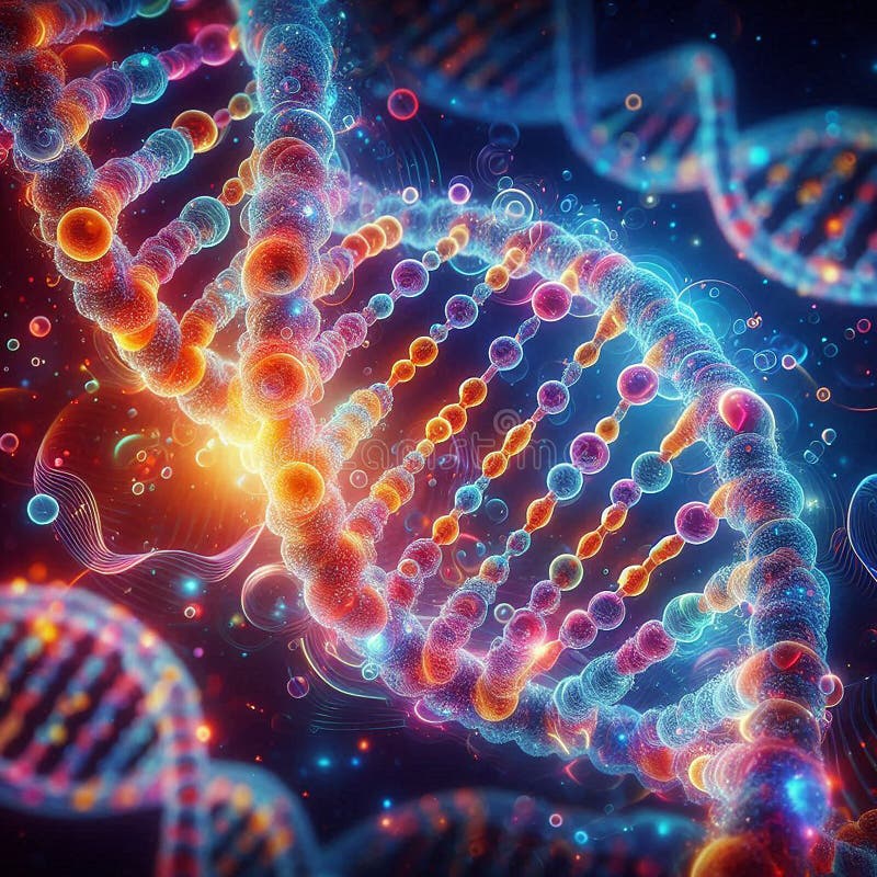 3D Illustration of DNA Cell Stock Illustration - Illustration of cell ...