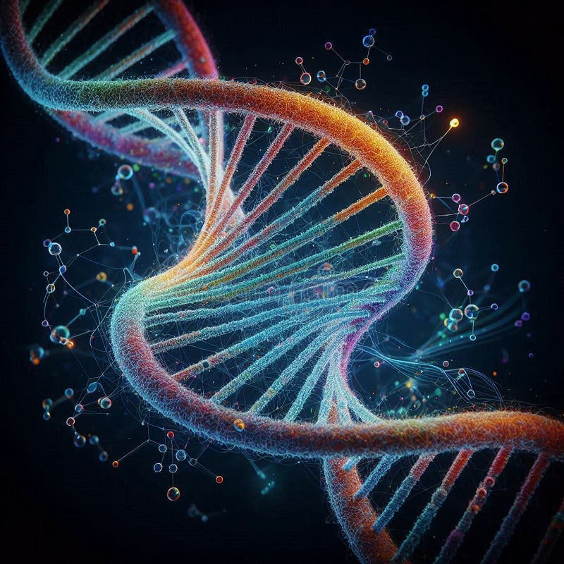 3D Illustration of DNA Cell Stock Illustration - Illustration of cell ...